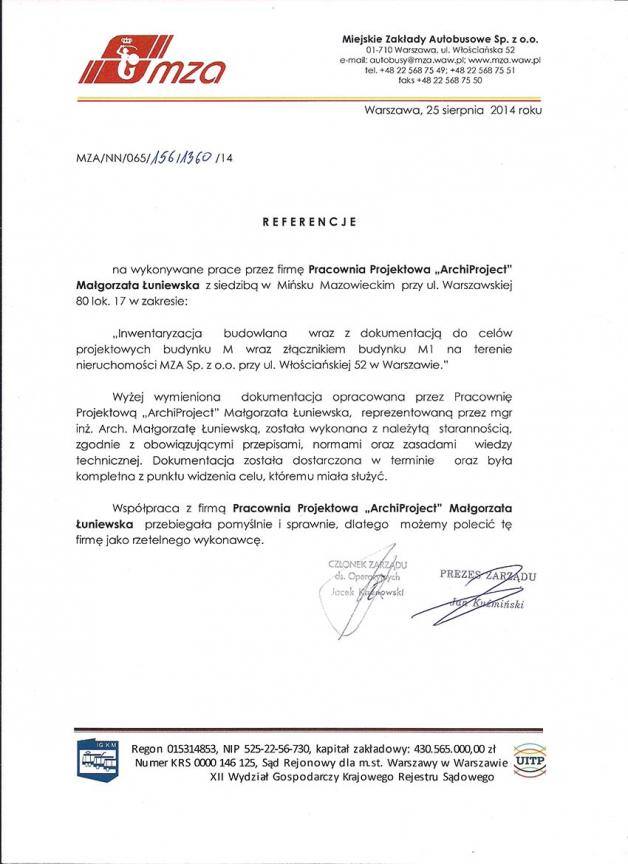 REFERENCJE – ARCHIPROJEKT